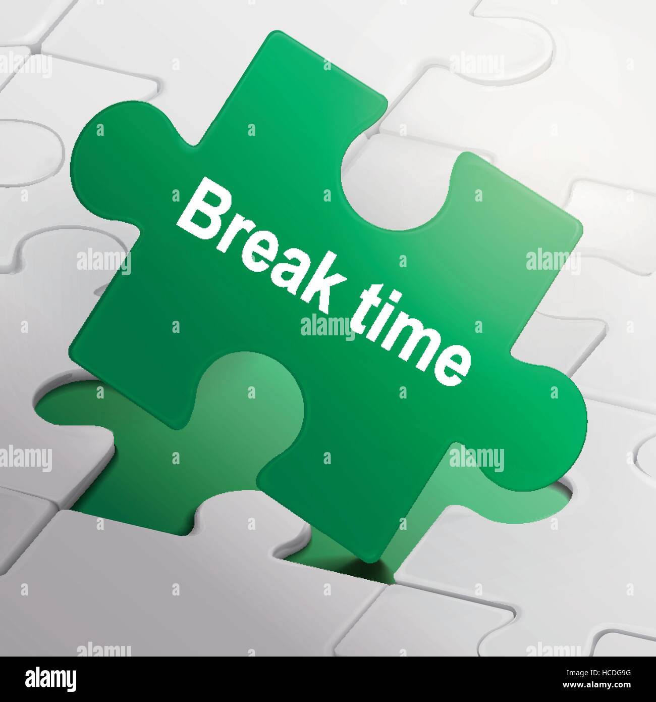 break time on green puzzle pieces background Stock Vector Image & Art ...