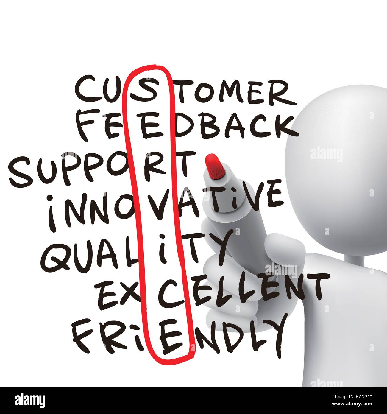 service word written by 3d man over white Stock Vector Image & Art - Alamy