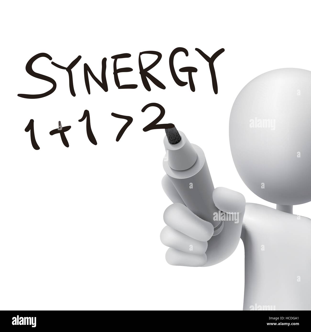 synergy word written by 3d man over white Stock Vector Image & Art - Alamy