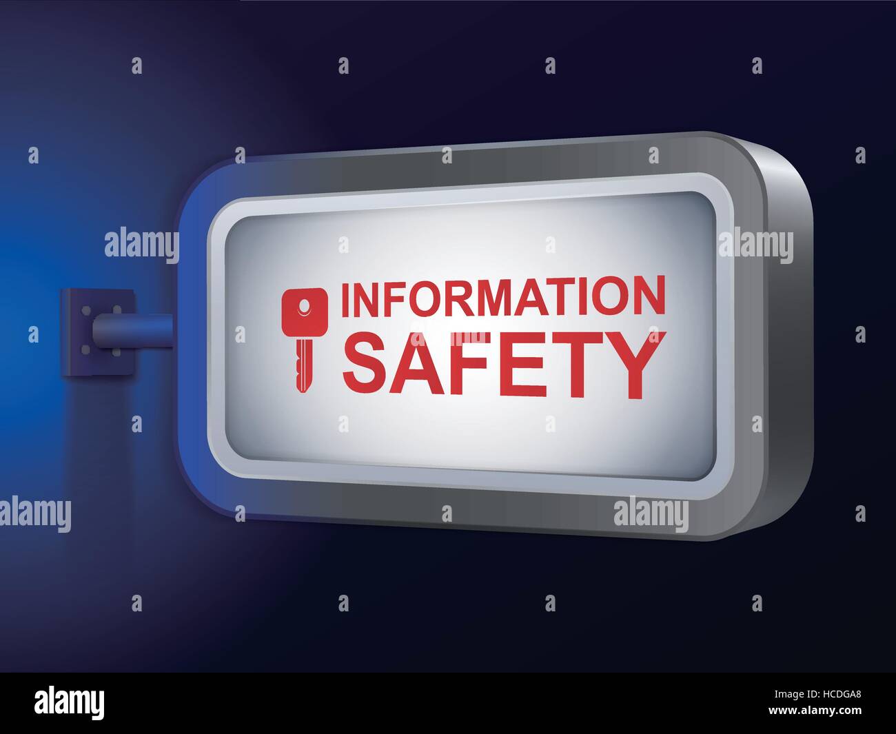 information safety words on billboard over blue background Stock Vector ...