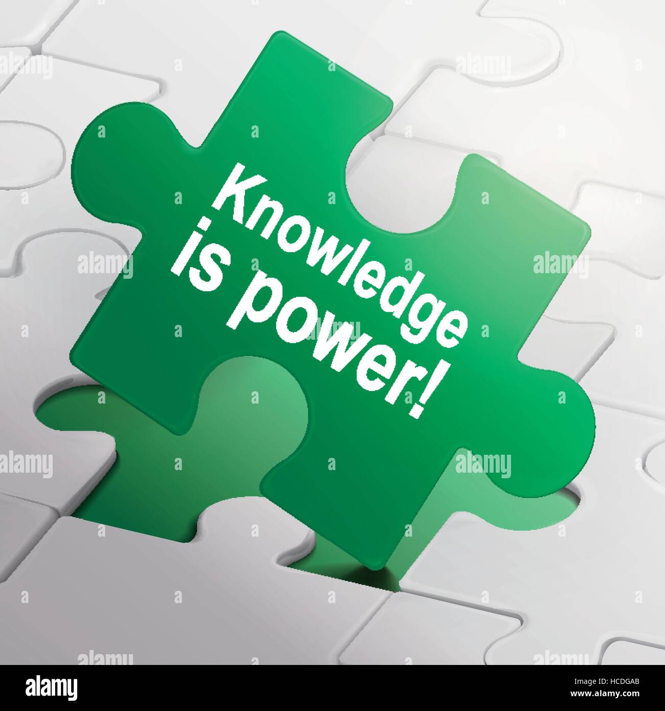 knowledge is power on green puzzle pieces background Stock Vector Image ...