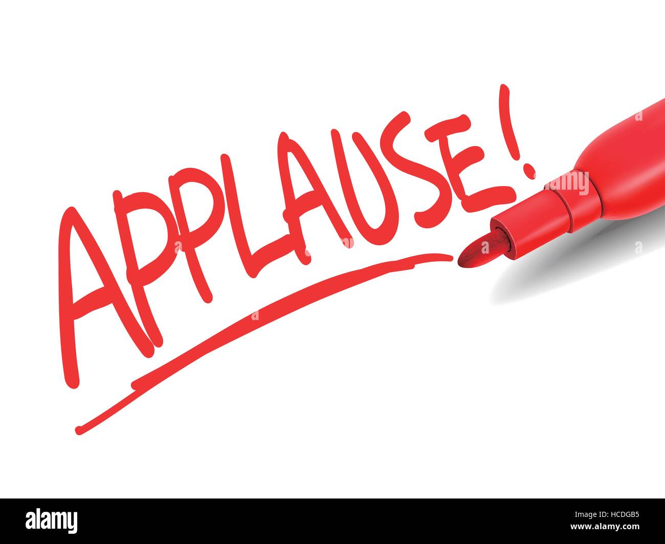 the word applause with a red marker over white Stock Vector Image & Art ...