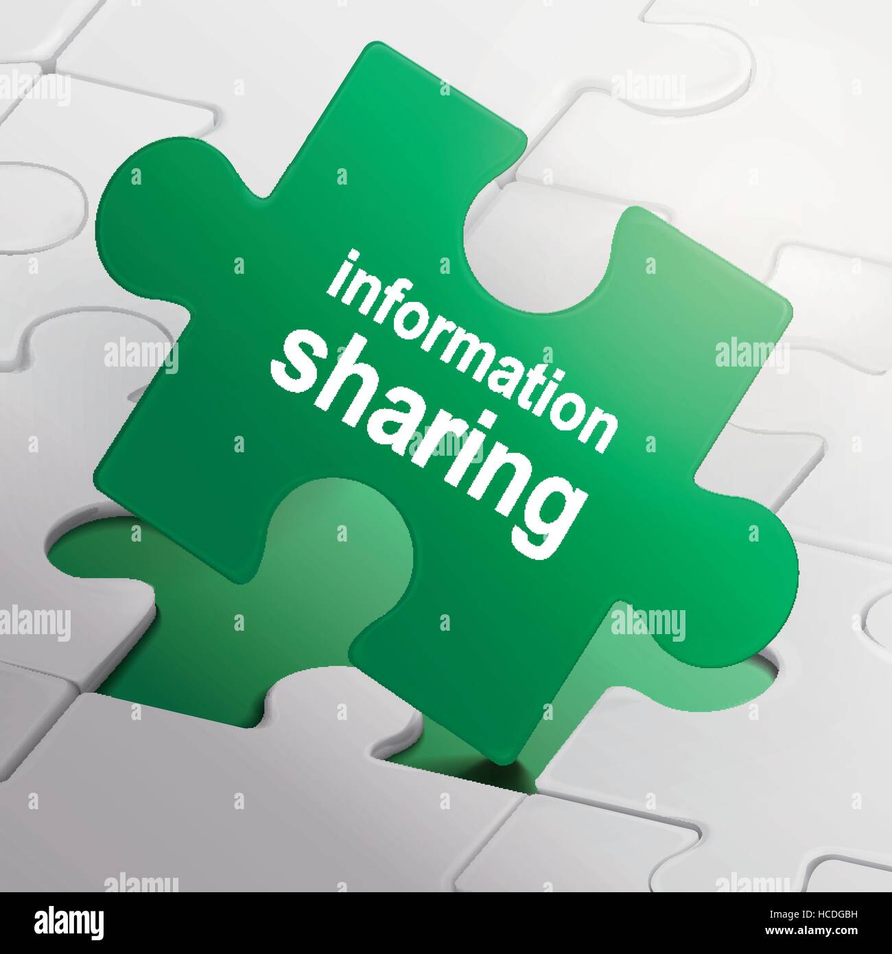 information sharing on green puzzle pieces background Stock Vector ...