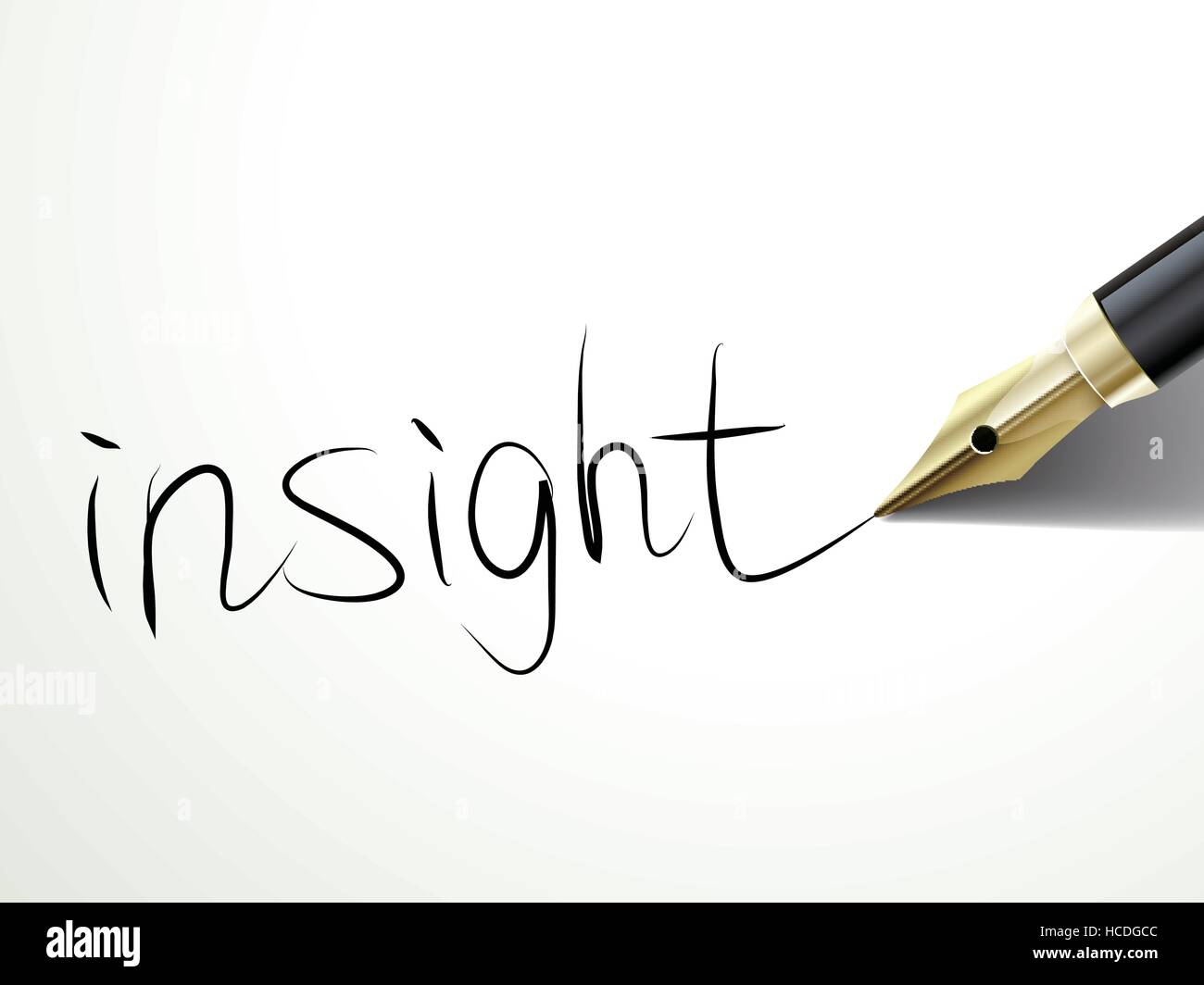 close up look of fountain pen writing insight over document Stock ...