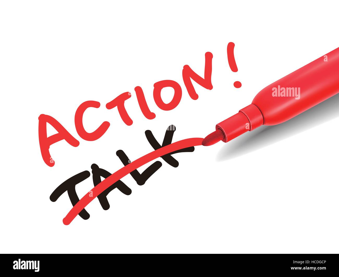 the word action with a red marker over white Stock Vector Image & Art ...