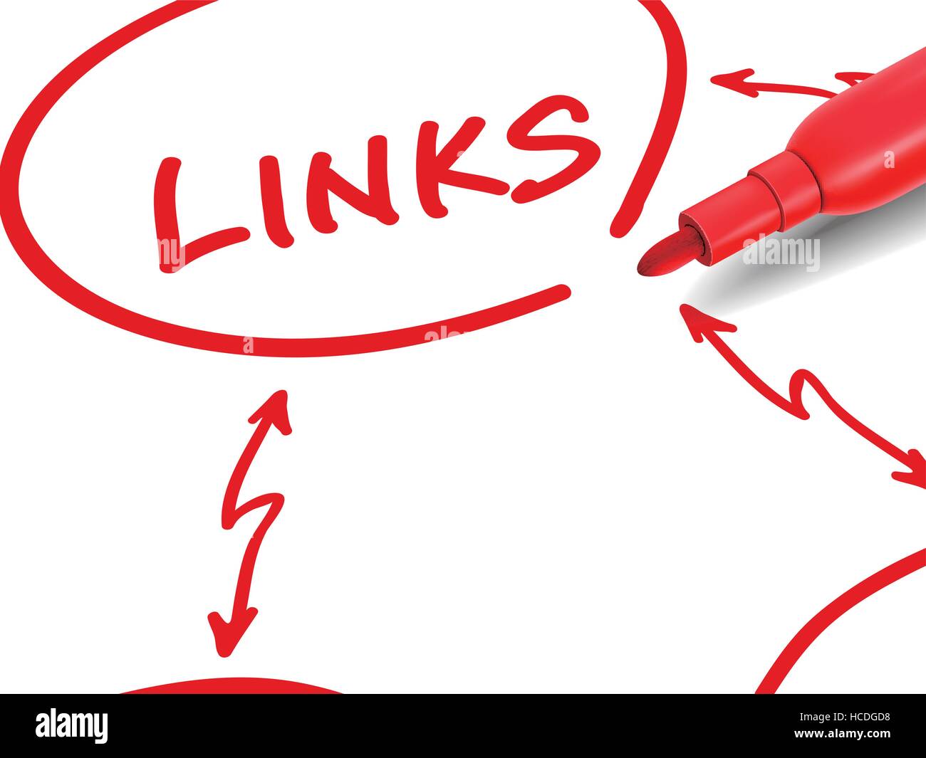 the word links with a red marker over white Stock Vector Image & Art ...