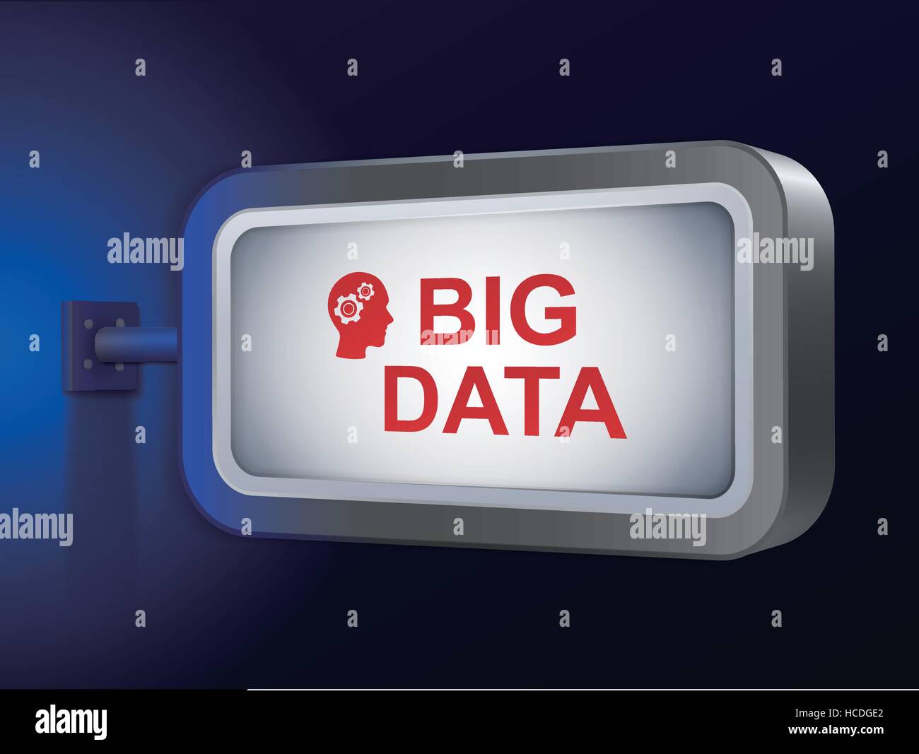 big data words on billboard over blue background Stock Vector Image ...