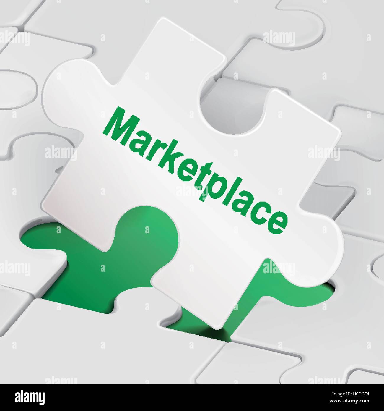 marketplace word on white puzzle pieces background Stock Vector Image ...
