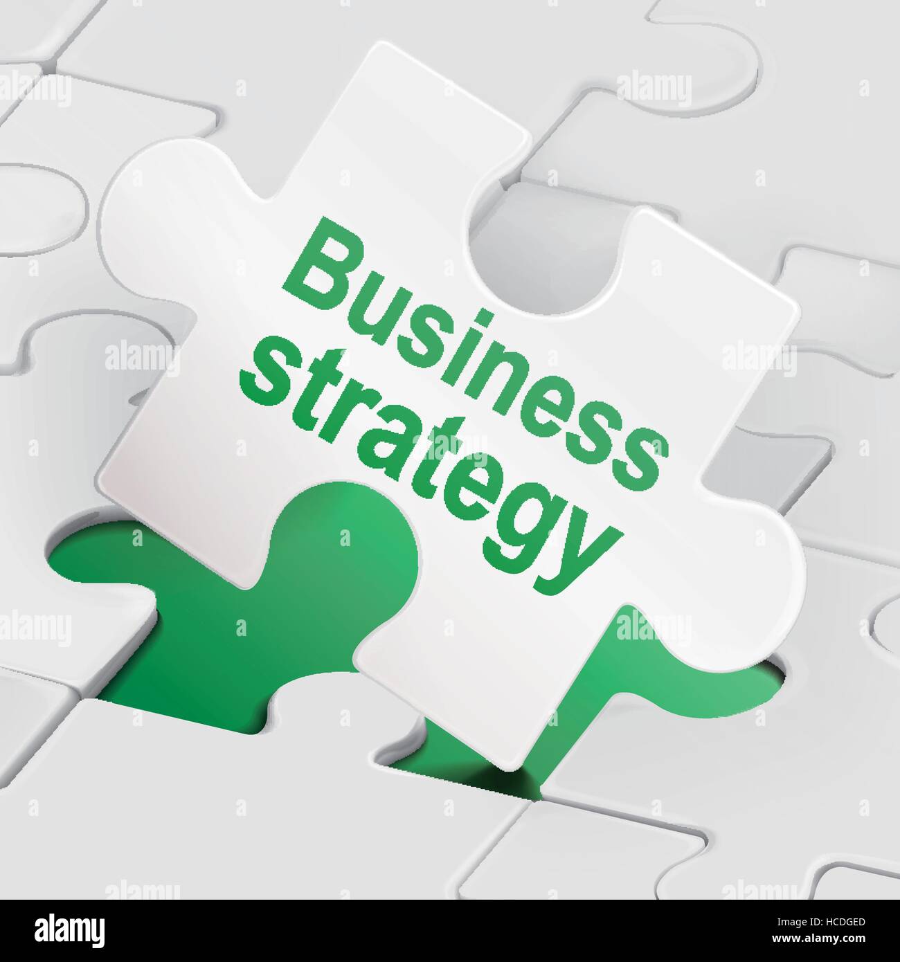 business strategy on white puzzle pieces background Stock Vector Image ...
