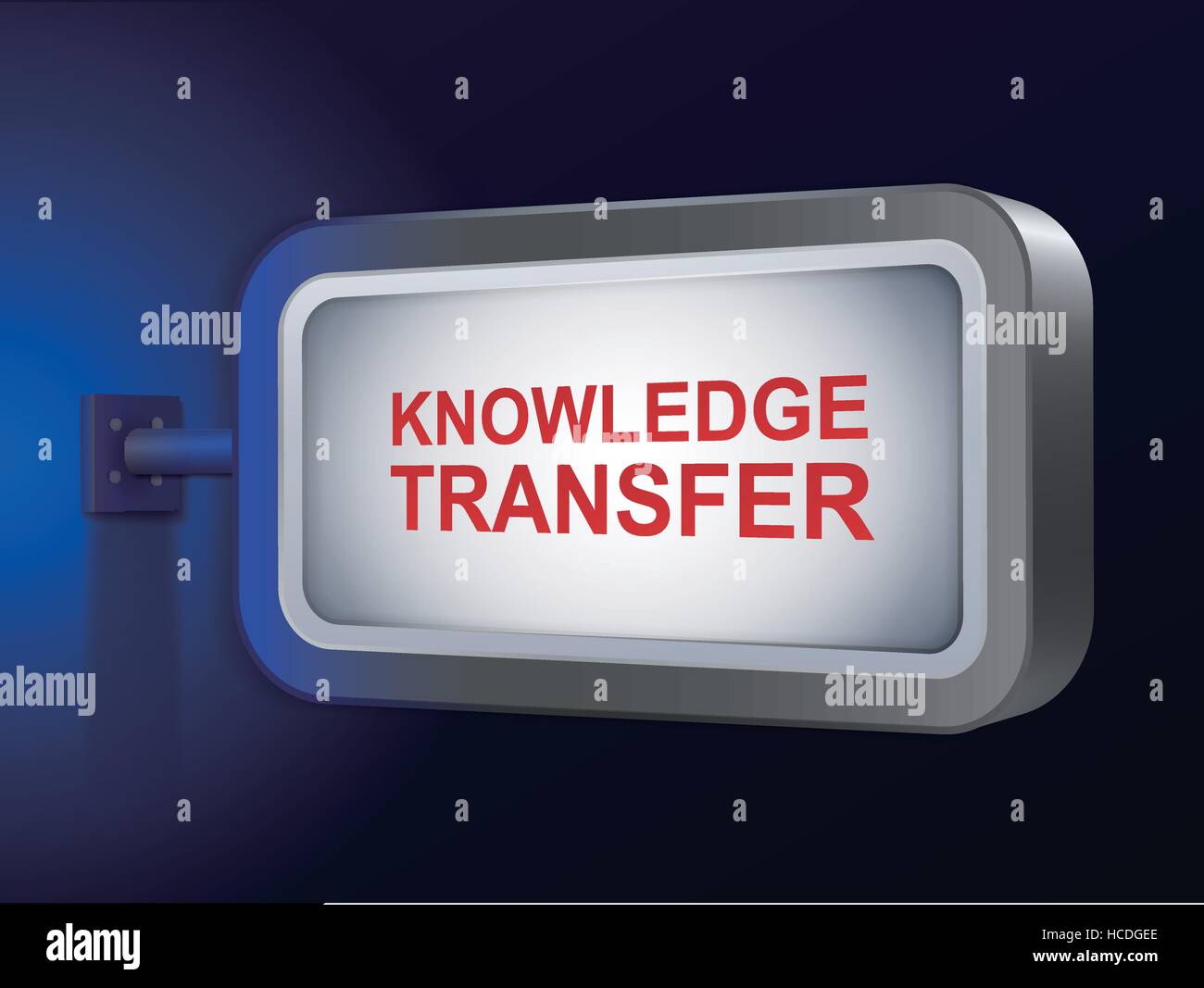 knowledge transfer words on billboard over blue background Stock Vector ...