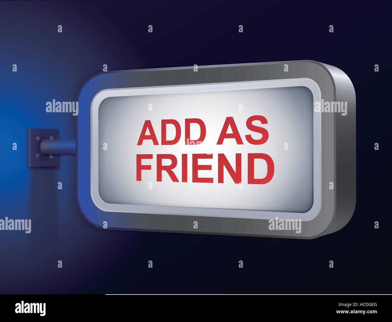 add as friend words on billboard over blue background Stock Vector ...