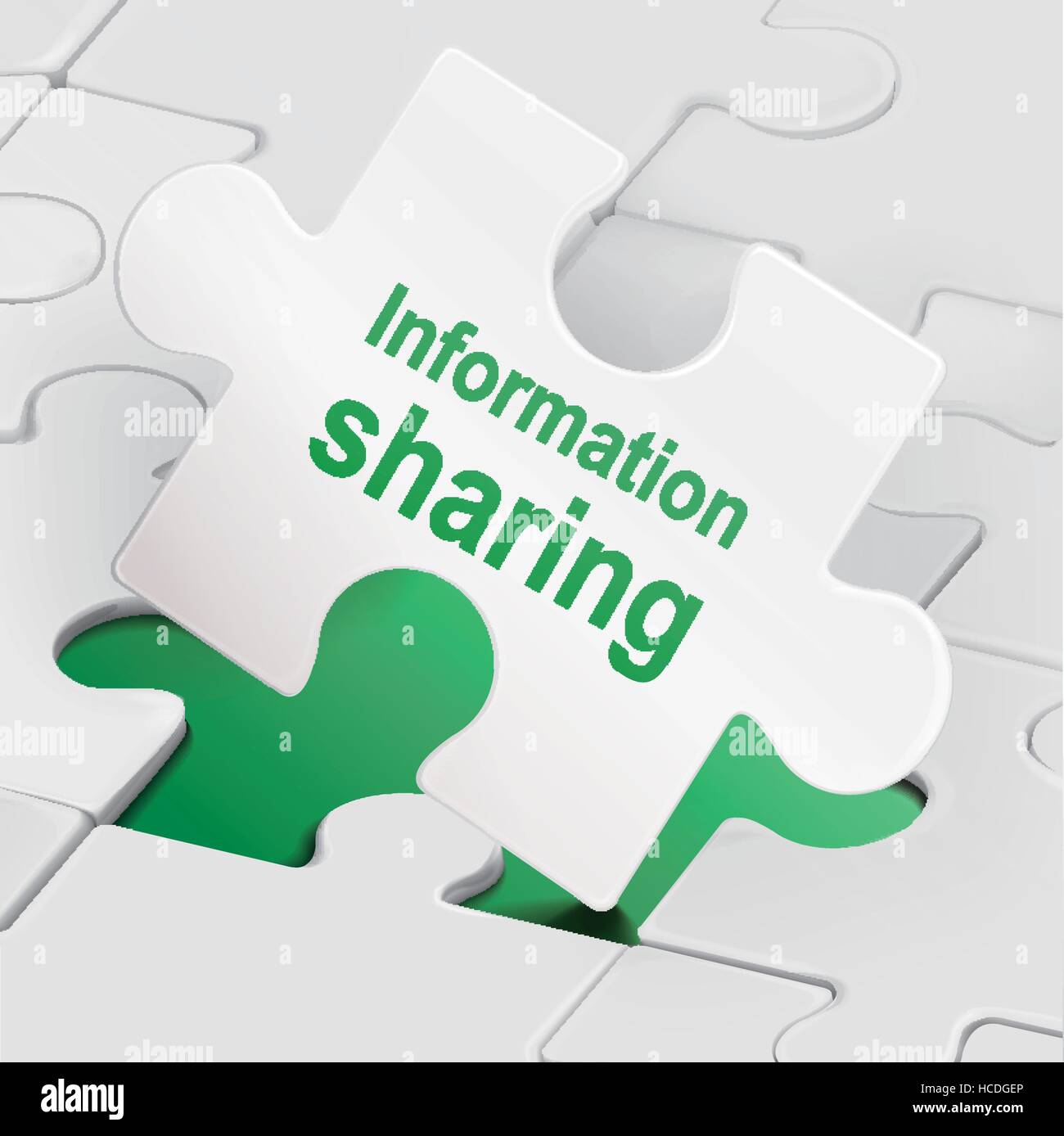 information sharing on white puzzle pieces background Stock Vector ...