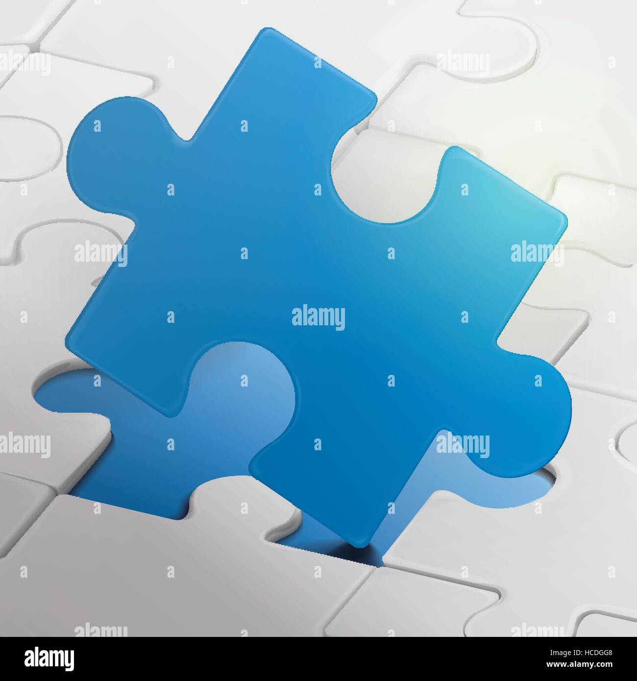 blank blue puzzle piece isolated on white puzzles background Stock ...