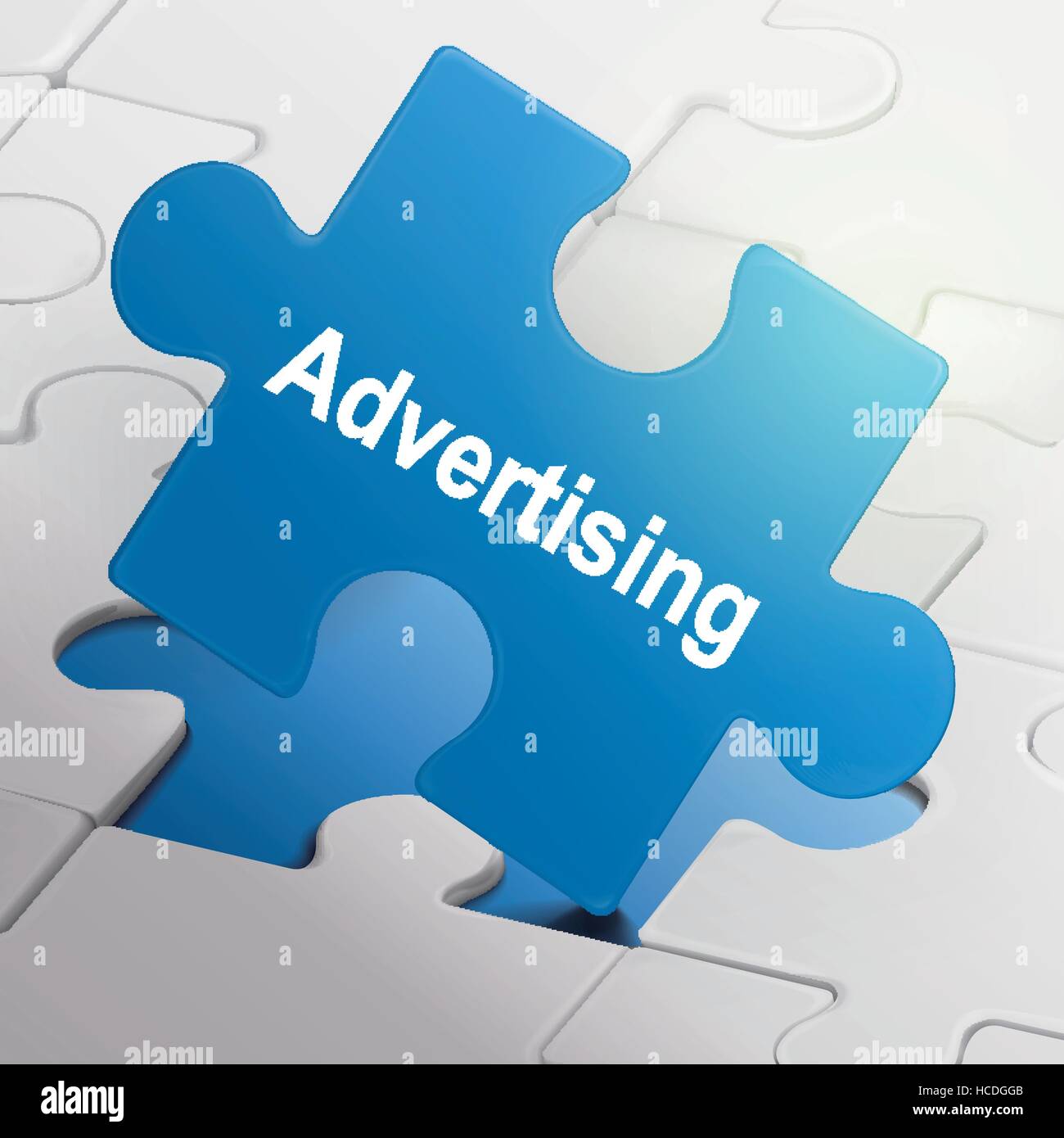 advertising word on blue puzzle pieces background Stock Vector Image ...