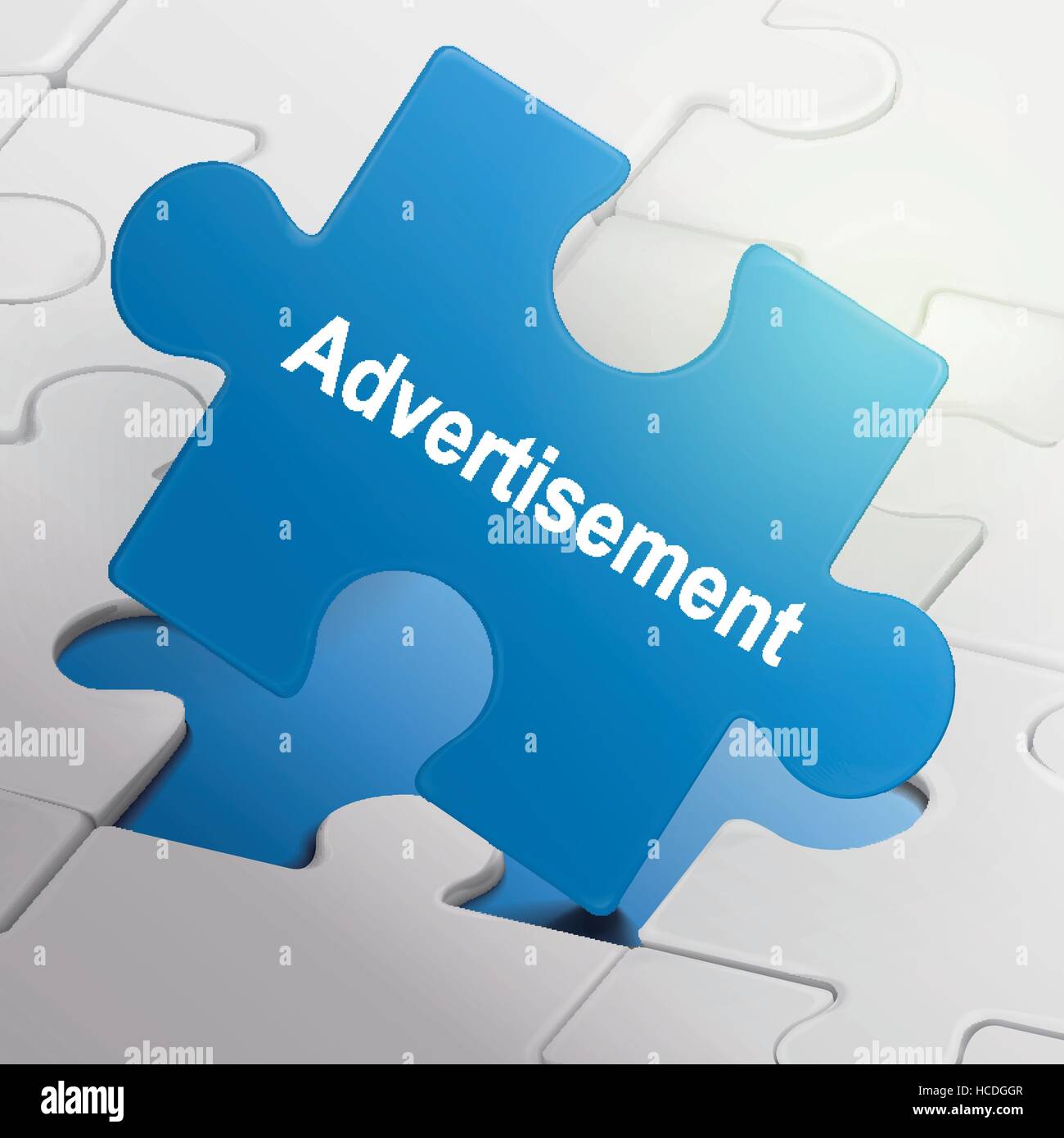 advertisement word on blue puzzle pieces background Stock Vector Image ...