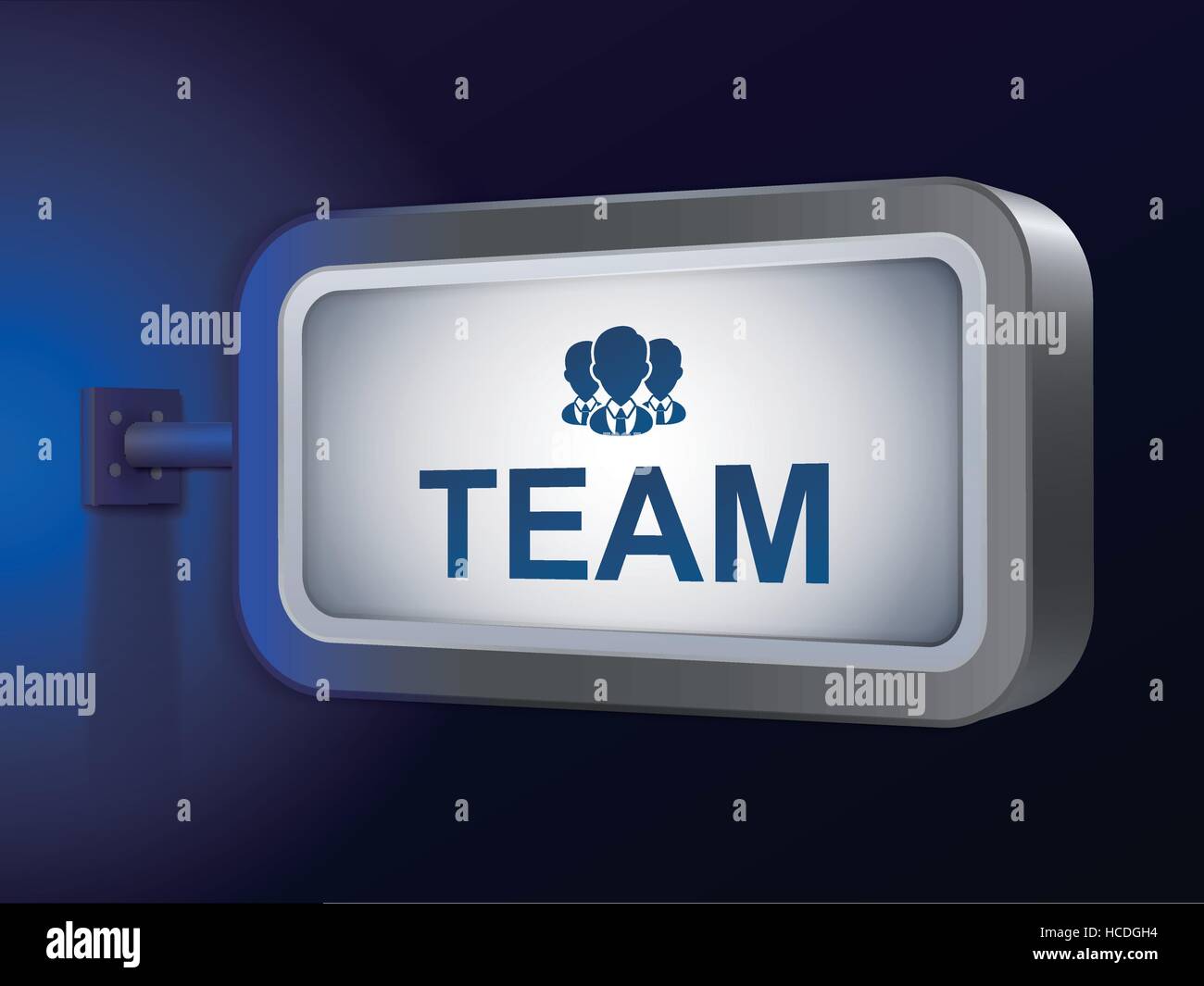 team word on billboard over blue background Stock Vector Image & Art ...