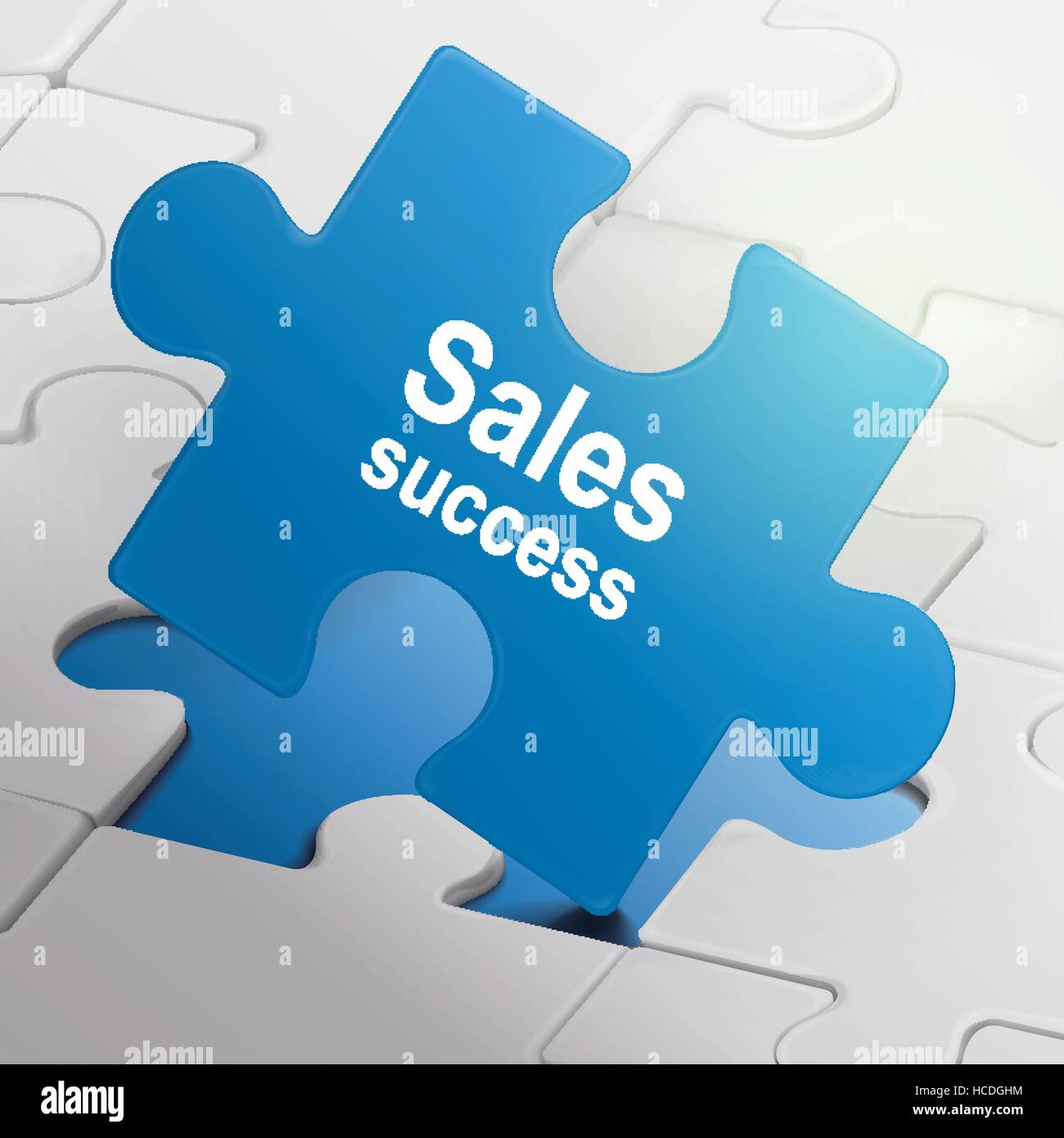 Sales success on blue puzzle Stock Vector Images - Alamy