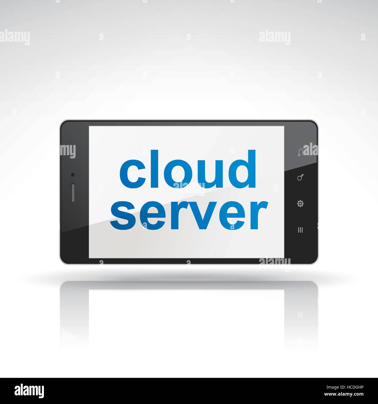 cloud server words on mobile phone isolated on white Stock Vector Image ...