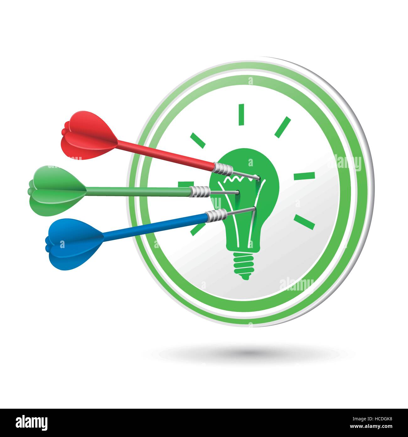 thinking concept target with darts hitting on it over white Stock ...