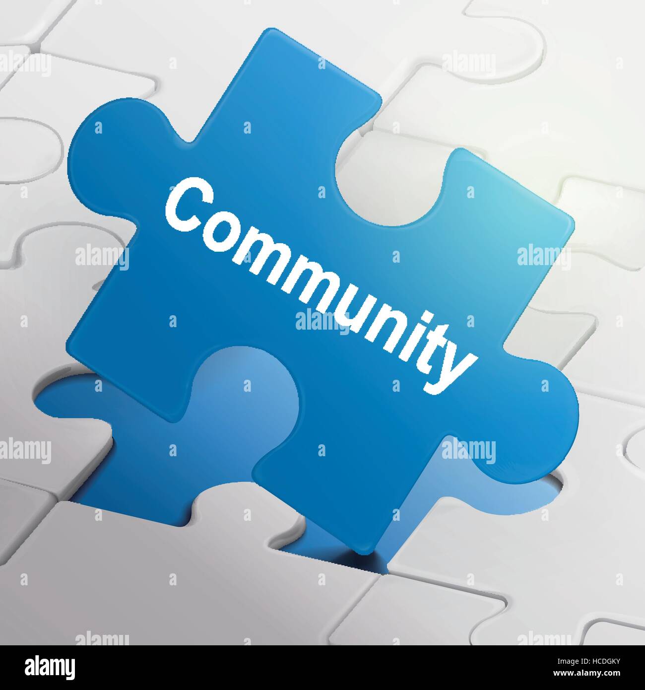 community word on blue puzzle pieces background Stock Vector Image ...