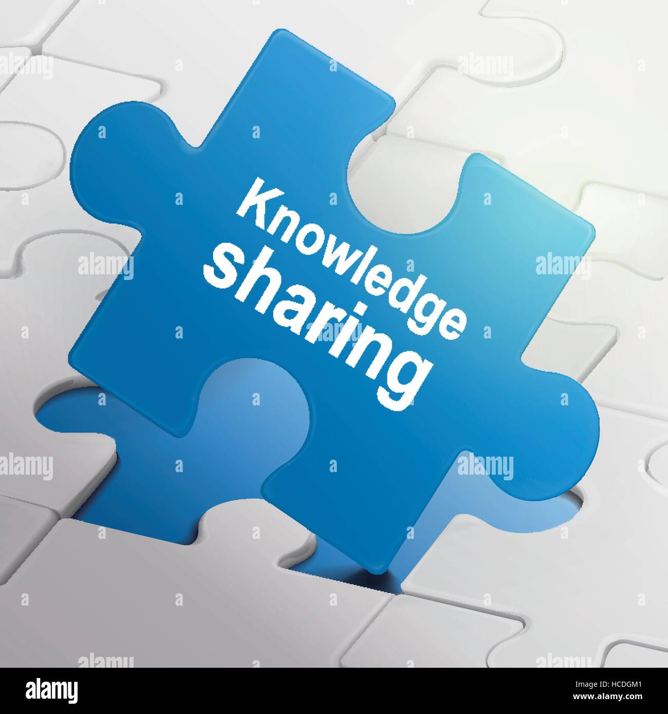 knowledge sharing on blue puzzle pieces background Stock Vector Image ...