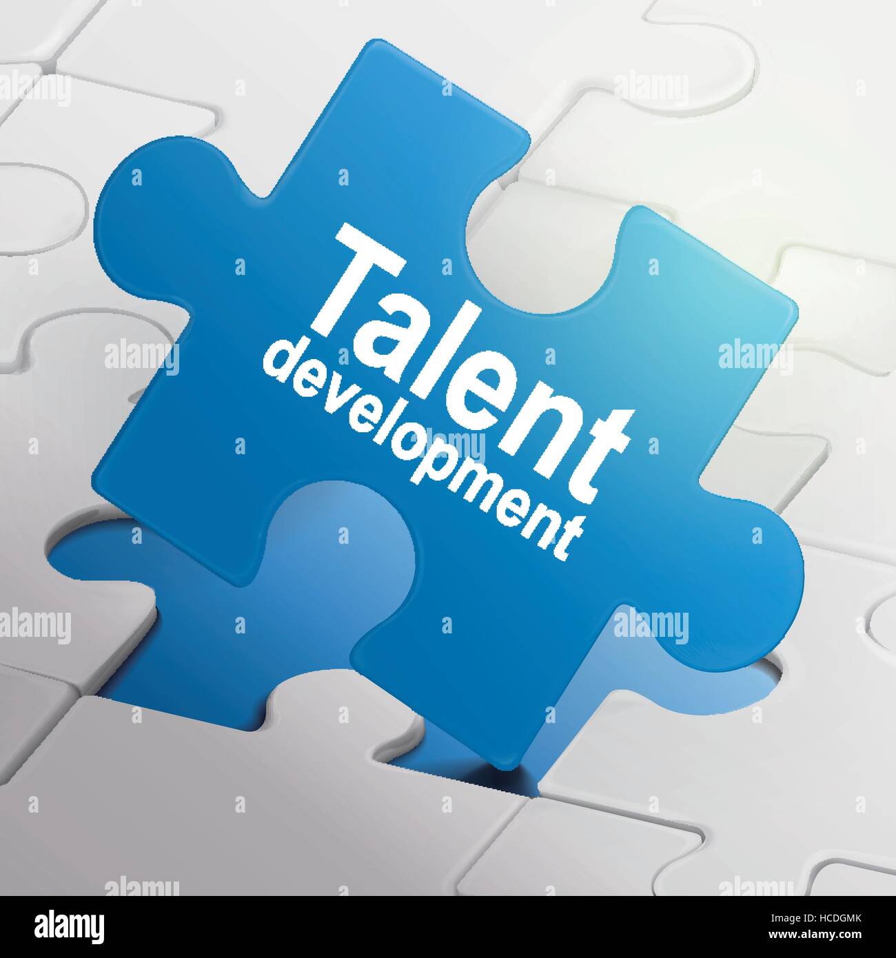 talent development on blue puzzle pieces background Stock Vector Image ...