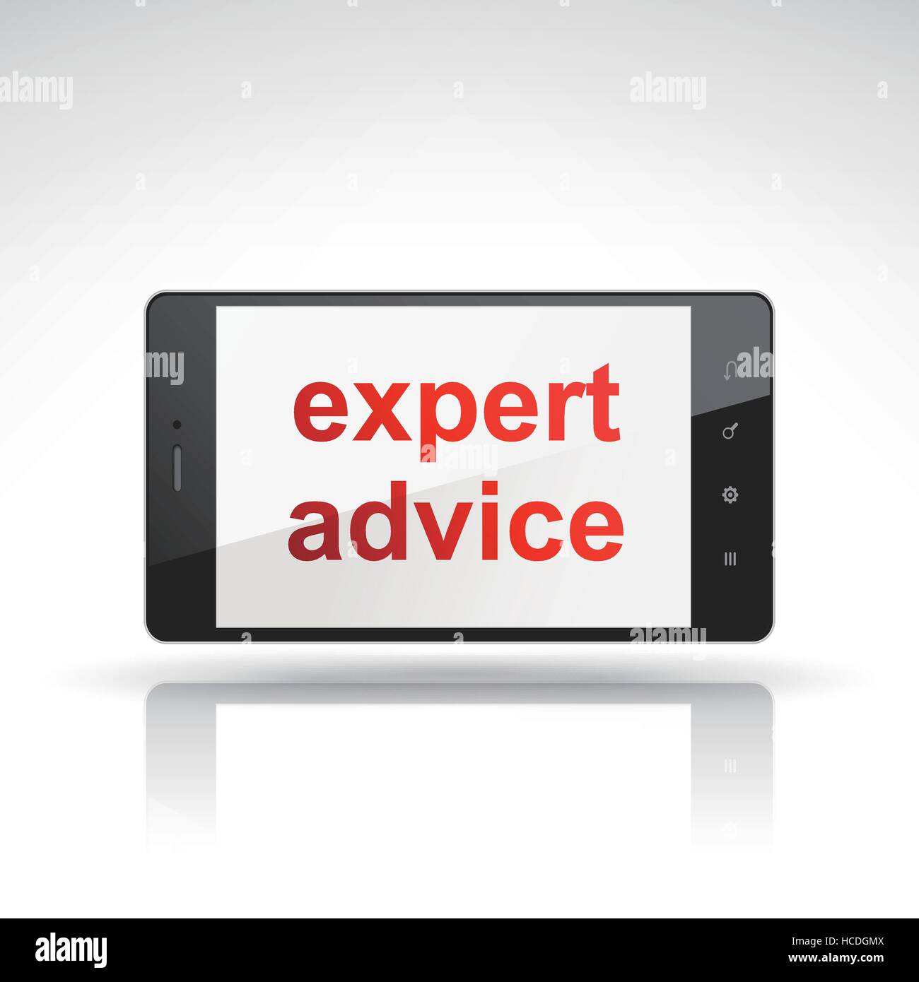 expert advice words on mobile phone isolated on white Stock Vector ...
