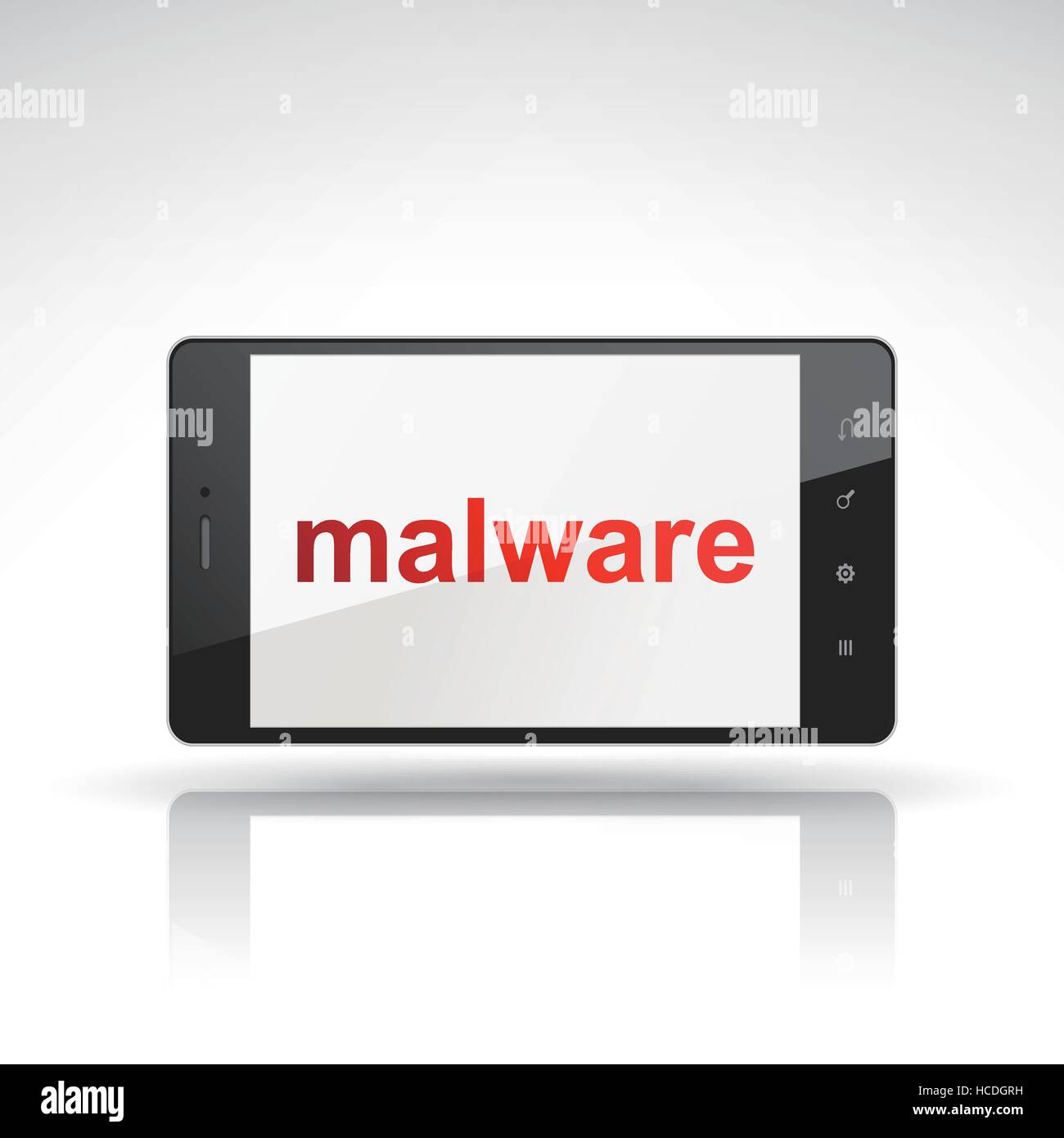 malware word on mobile phone isolated on white Stock Vector Image & Art ...