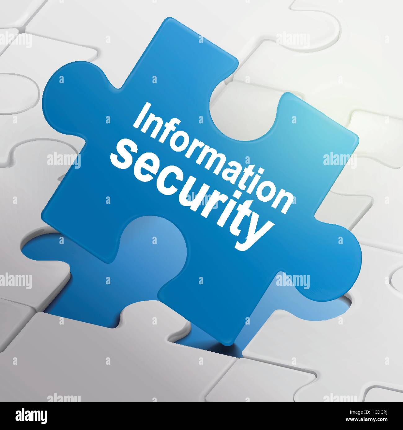 information security on blue puzzle pieces background Stock Vector ...