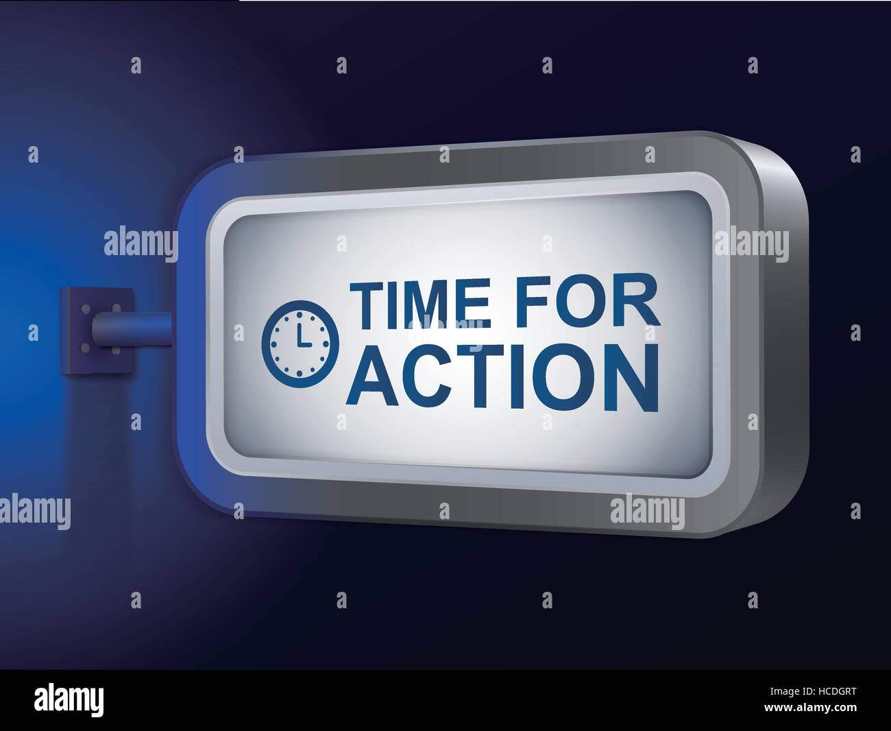 time for action words on billboard over blue background Stock Vector ...