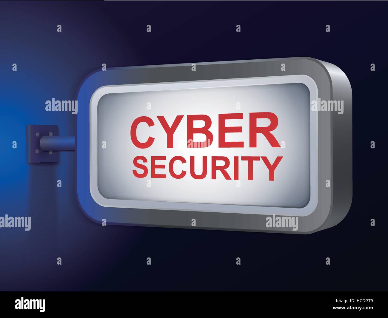 Cyber Security Words On Billboard Over Blue Background Stock Vector cyber-security-words-on-billboard-over-blue-background-stock-vector