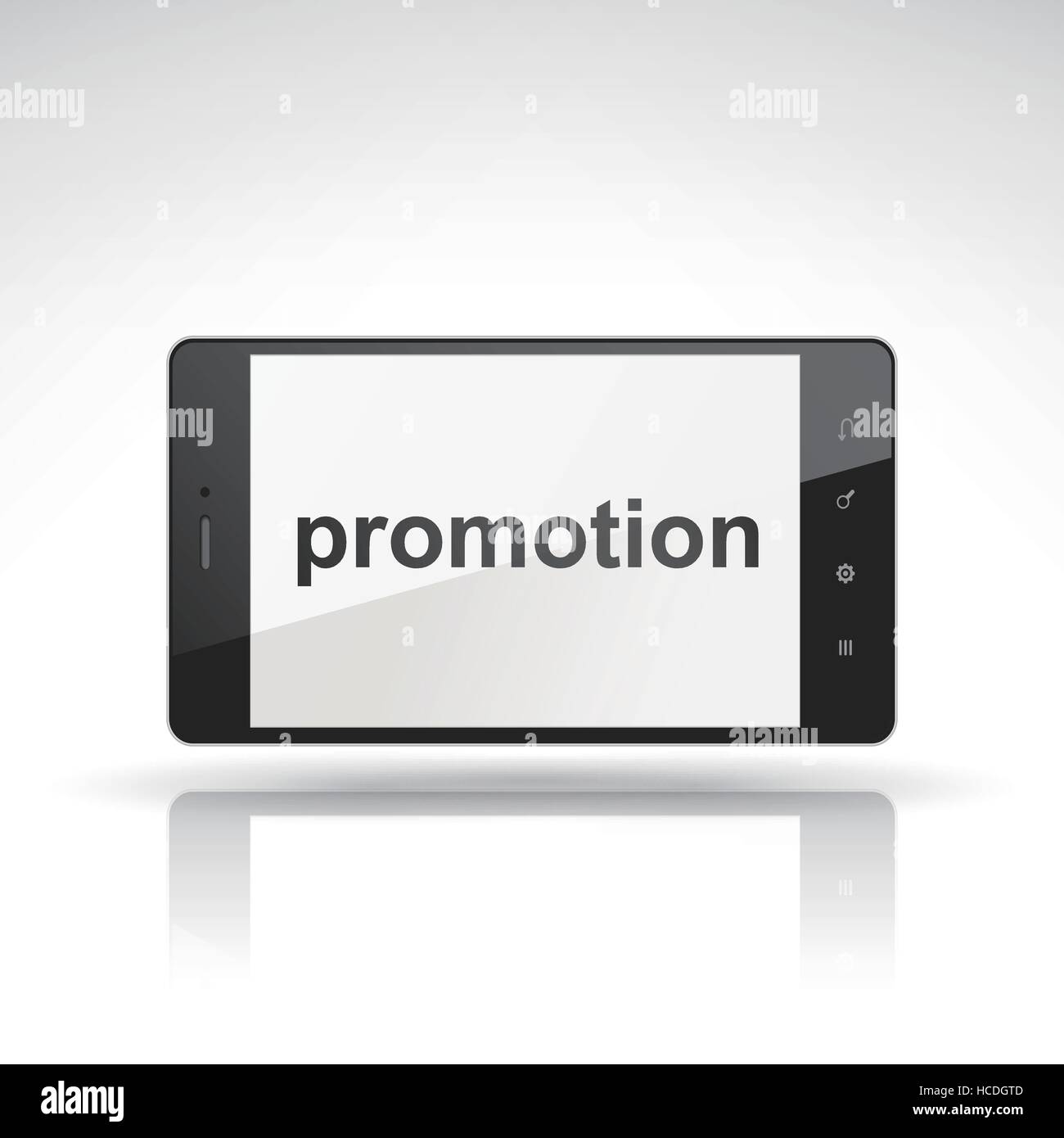 promotion word on mobile phone isolated on white Stock Vector Image ...