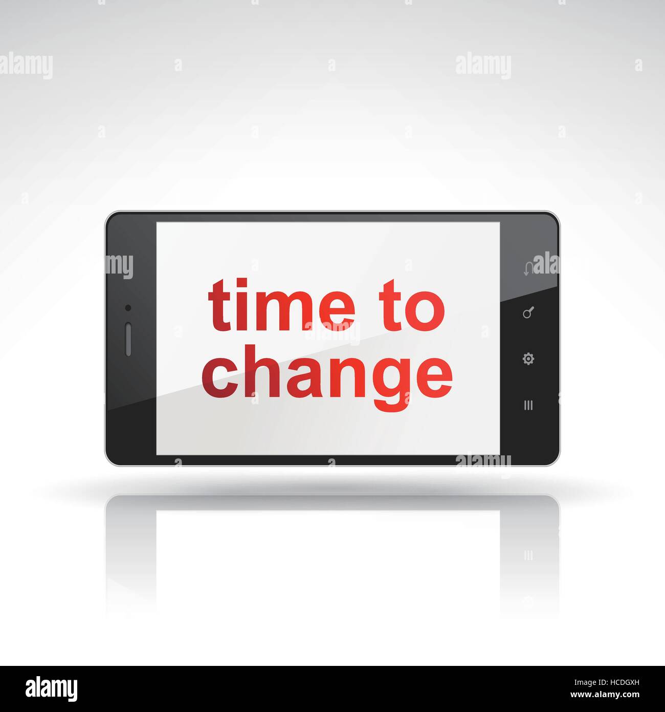 time to change words on mobile phone isolated on white Stock Vector ...