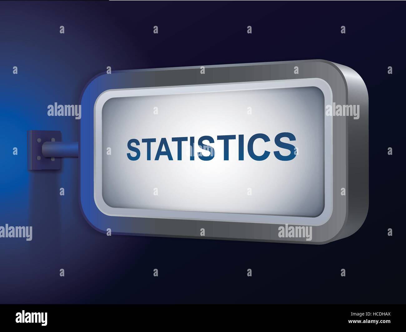 statistics word on billboard over blue background Stock Vector Image ...