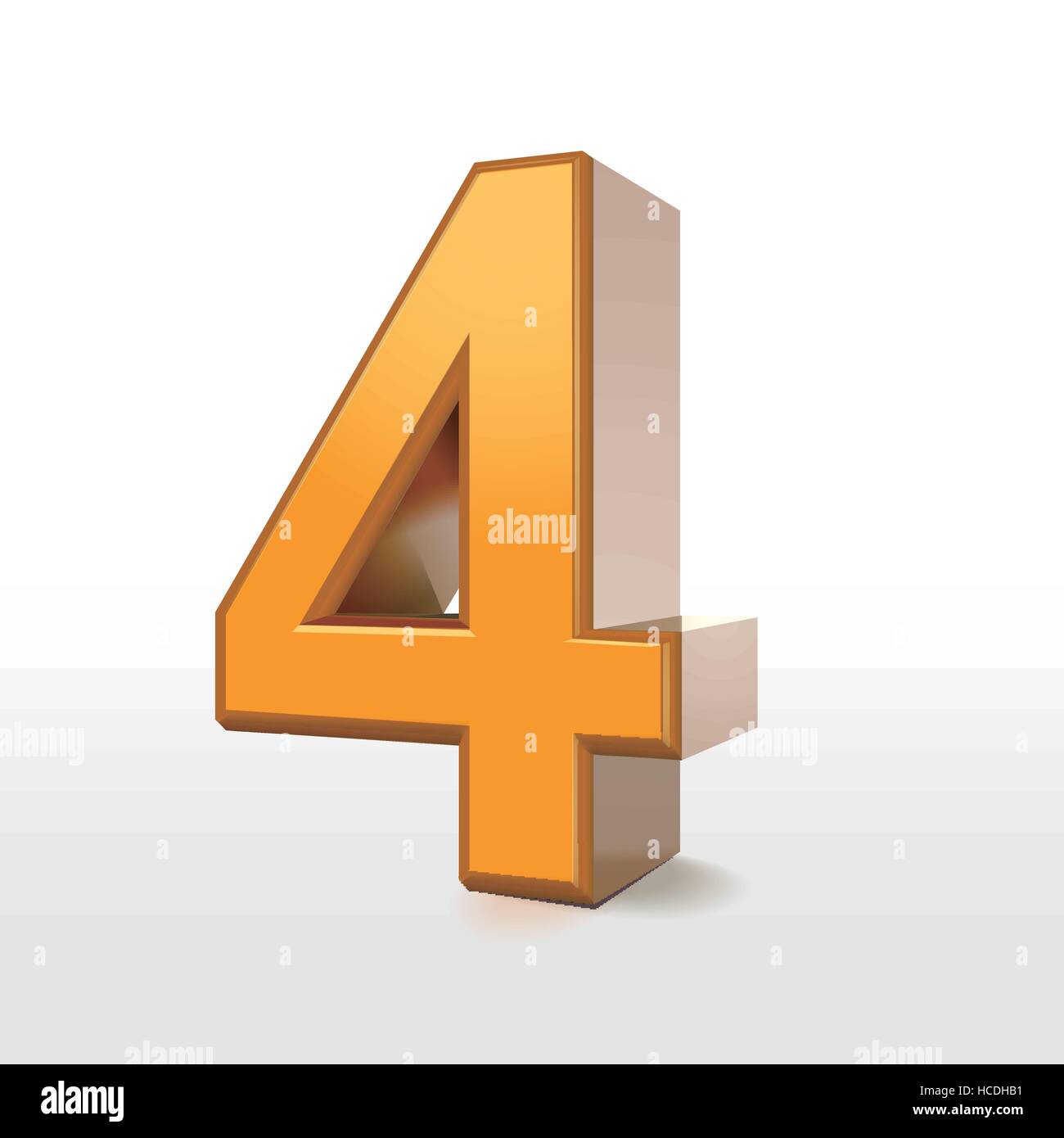 golden 3d number 4 isolated on white Stock Vector Image & Art - Alamy