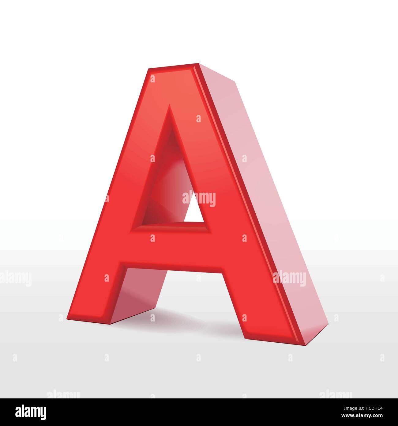 3d red letter A isolated on white background Stock Vector Image & Art ...