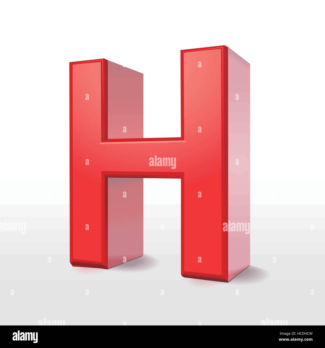 3d red letter H isolated on white background Stock Vector Image & Art ...