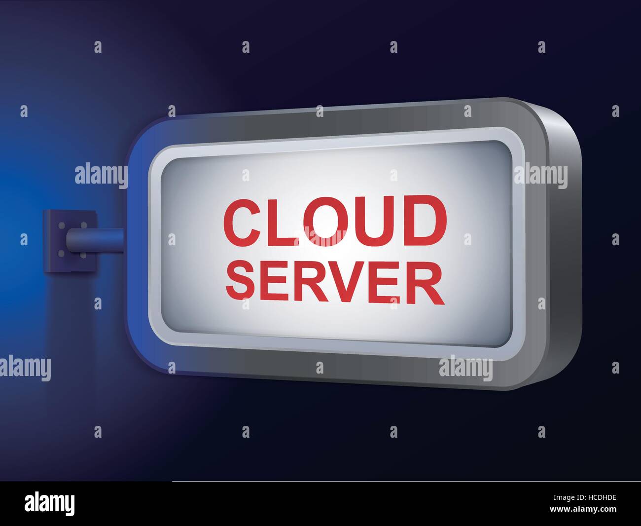 cloud server words on billboard over blue background Stock Vector Image ...