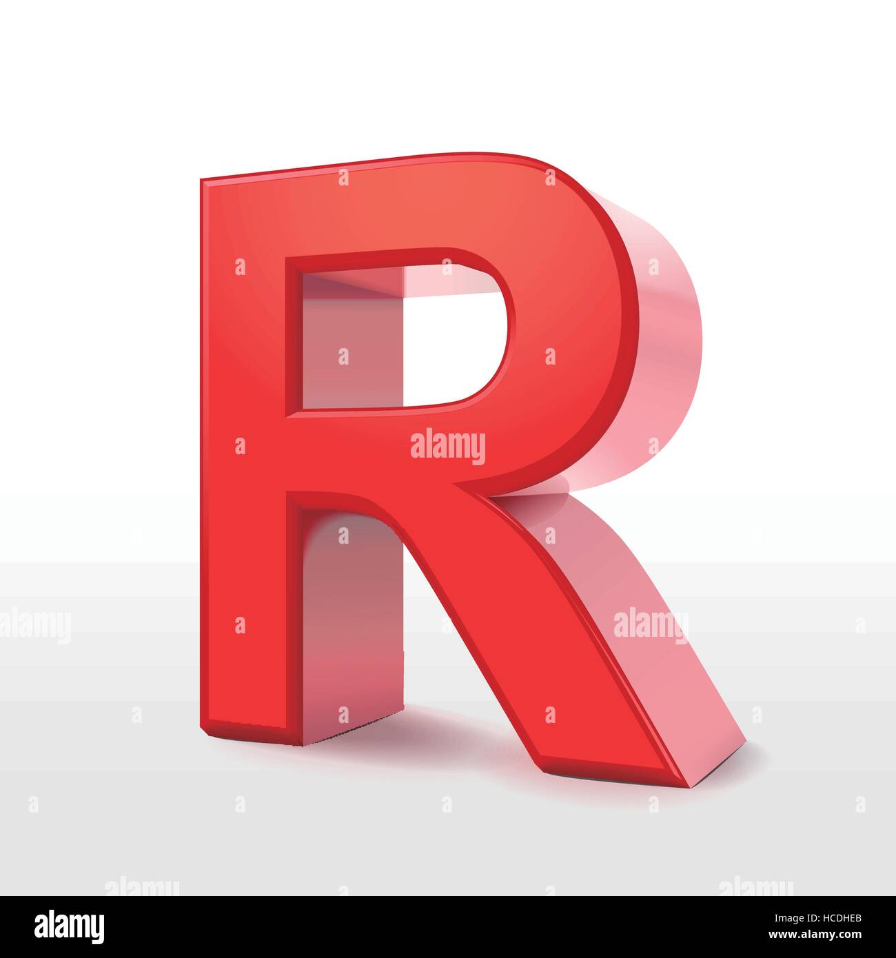 3d red letter R isolated on white background Stock Vector Image & Art ...