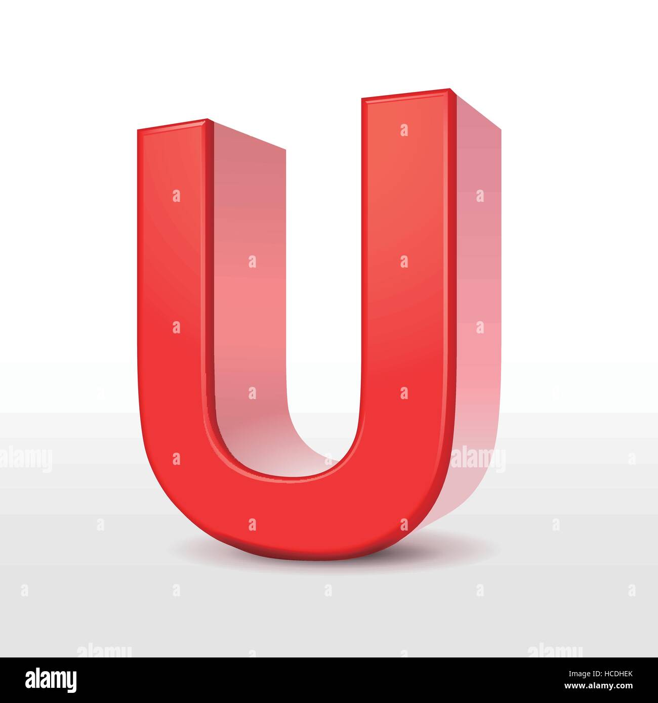 3d red letter U isolated on white background Stock Vector Image & Art ...
