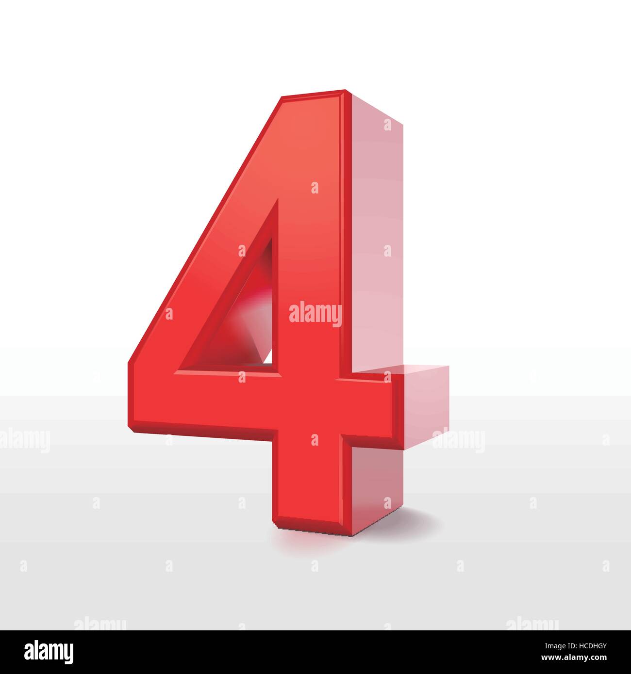 red 3d number 4 isolated on white Stock Vector Image & Art - Alamy
