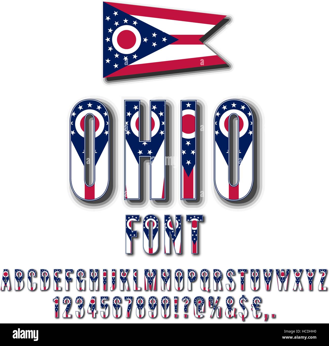 USA state font Stock Vector Image & Art - Alamy