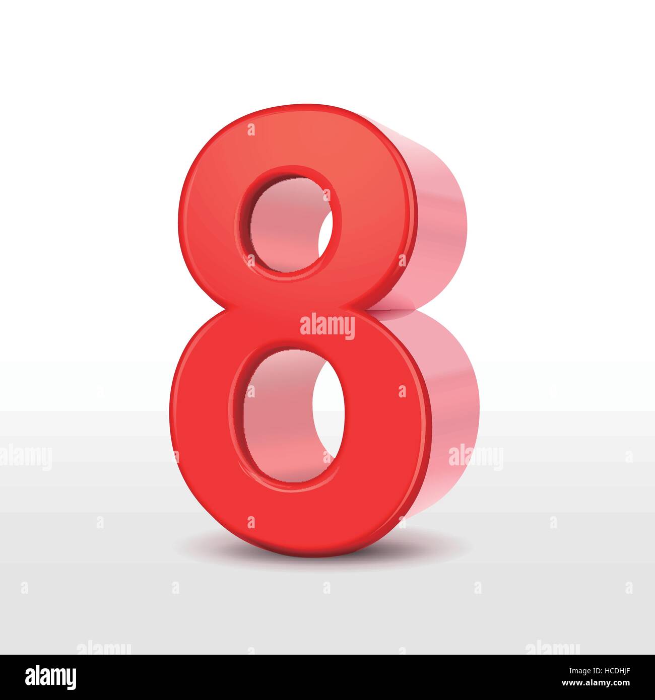 red 3d number 8 isolated on white Stock Vector Image & Art - Alamy