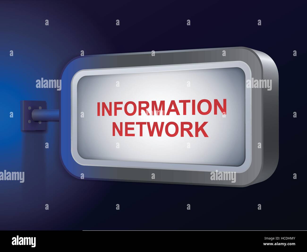 information network words on billboard over blue background Stock ...
