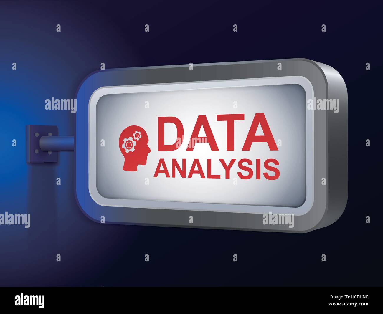 data analysis words on billboard over blue background Stock Vector ...