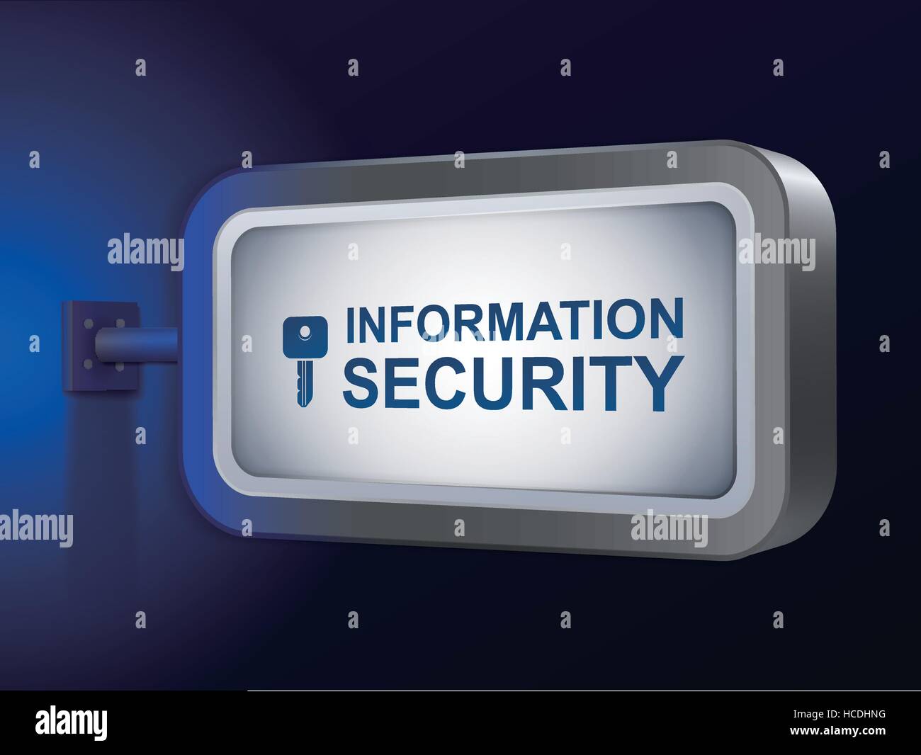 Information Security Words On Billboard Over Blue Background Stock information-security-words-on-billboard-over-blue-background-stock