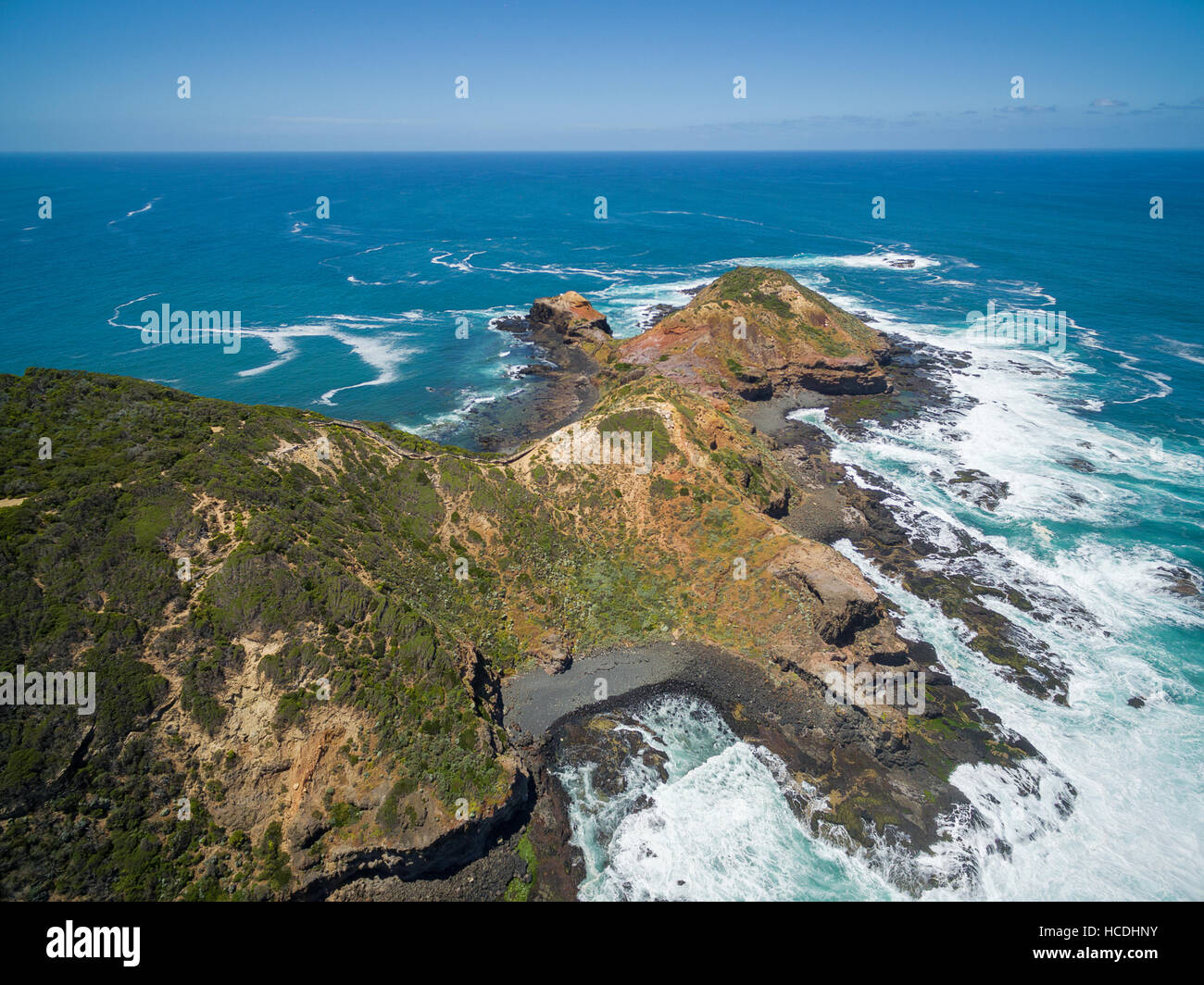Aerial view of Cape Schanck Coastline. Mornington Peninsula, Victoria ...