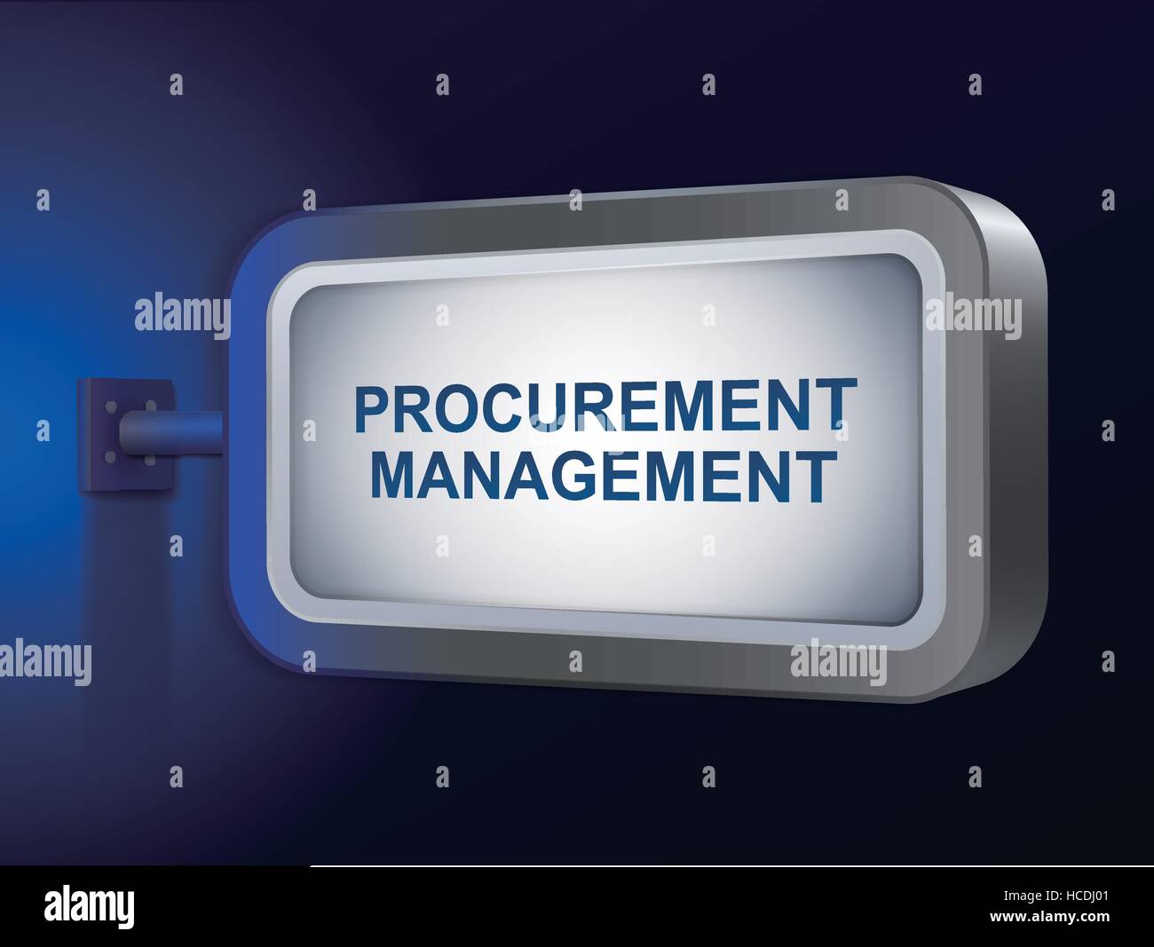 procurement management words on billboard over blue background Stock ...