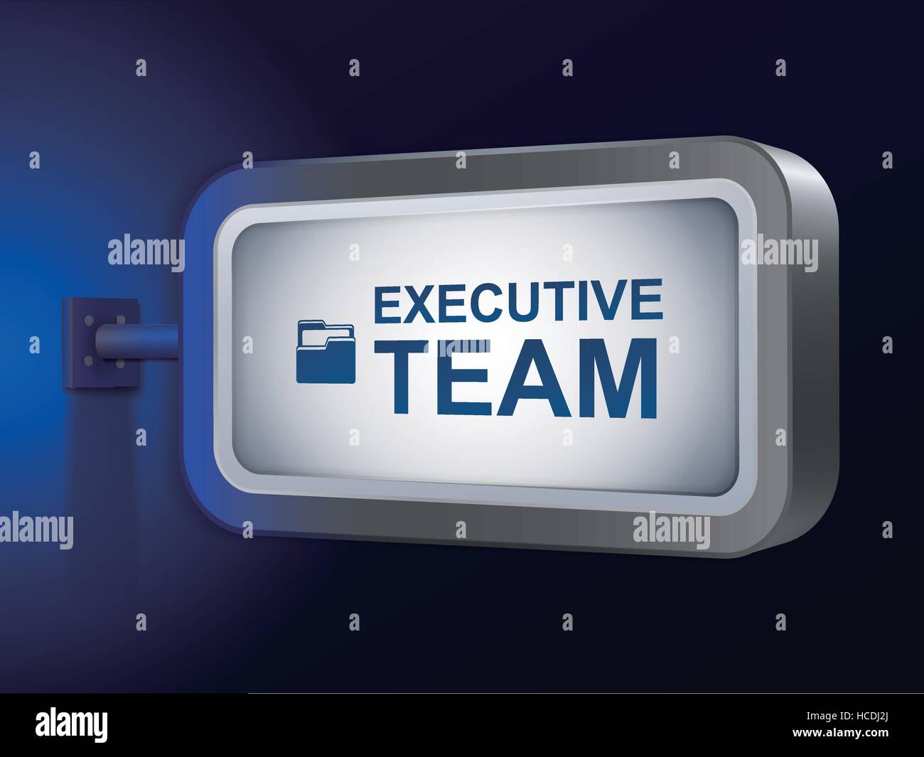executive team words on billboard over blue background Stock Vector ...