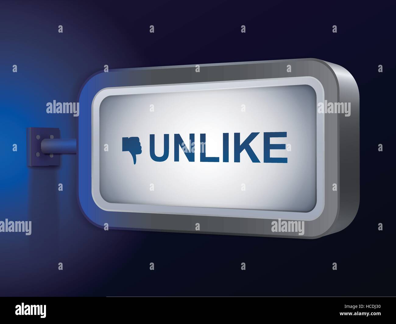 unlike word on billboard over blue background Stock Vector Image & Art ...